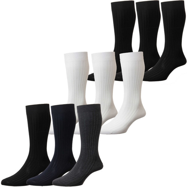 M10533 Cotton Ribbed (3 Pack) Socks