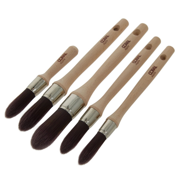 33719 Coral Aspire Round Sash Paint Brush Set 5 Pc