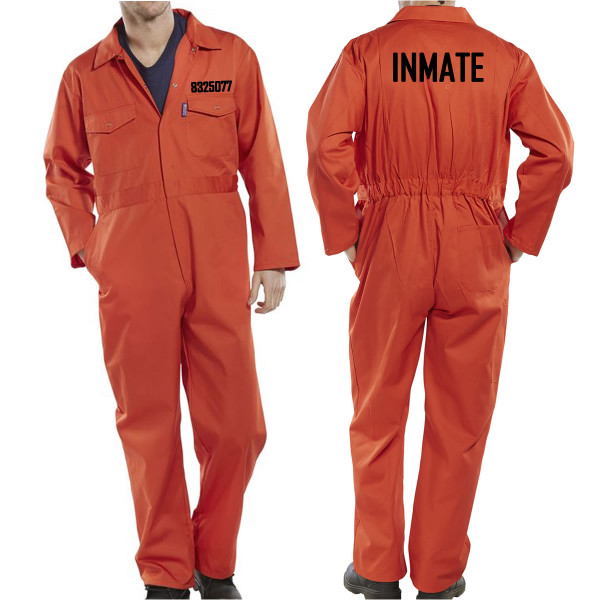 Inmate Prison Jail Jumpsuit/Boilersuit Orange