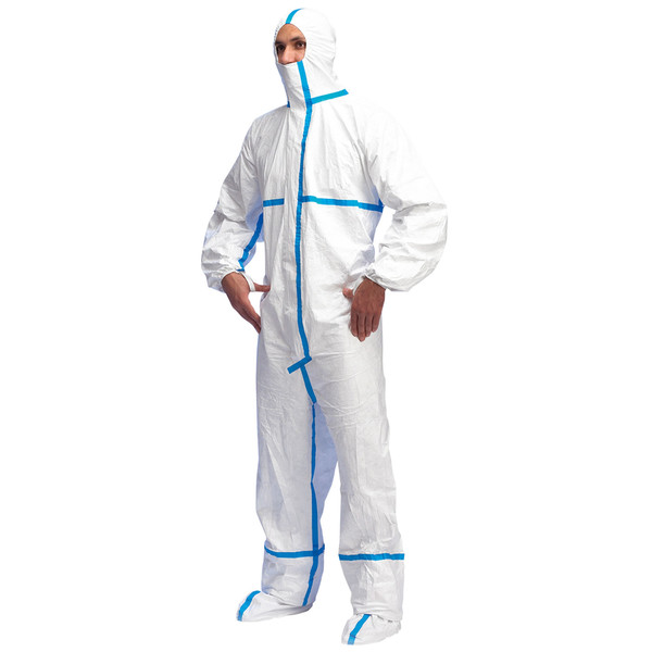 TYCHA5TWH16 Tyvek® 600 Plus Disposable Coverall With Socks White