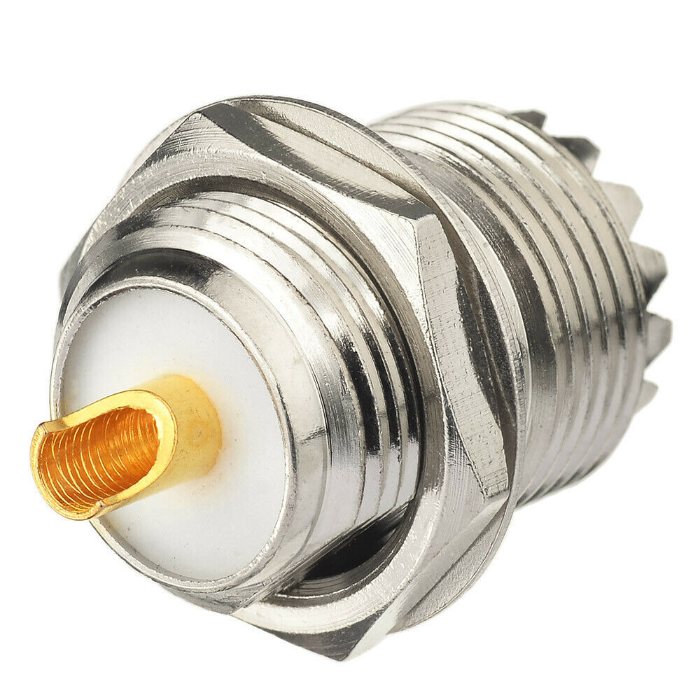 UHF Female (SO-239) Bulkhead Chassis Connectors, Front Mount w/ D Ring F/S