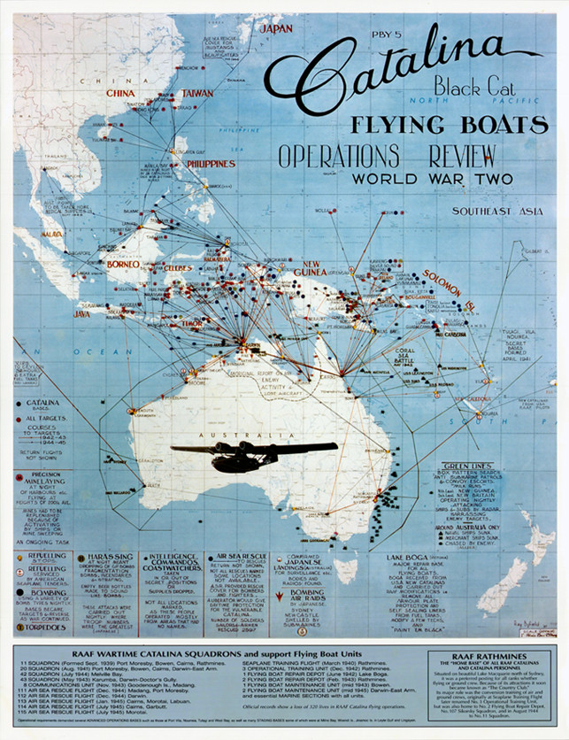 RAAF Catalina Flying Boats WW2 operations review 1944 Poster