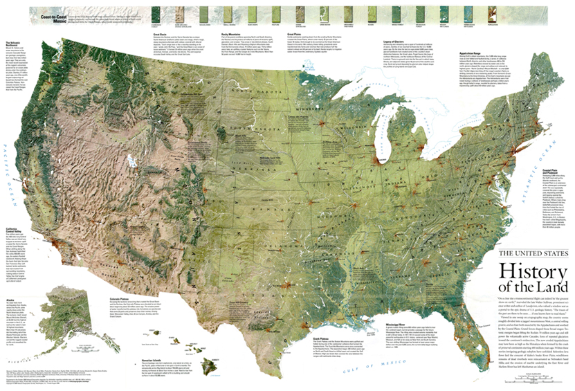 Map of the USA - History of the Land