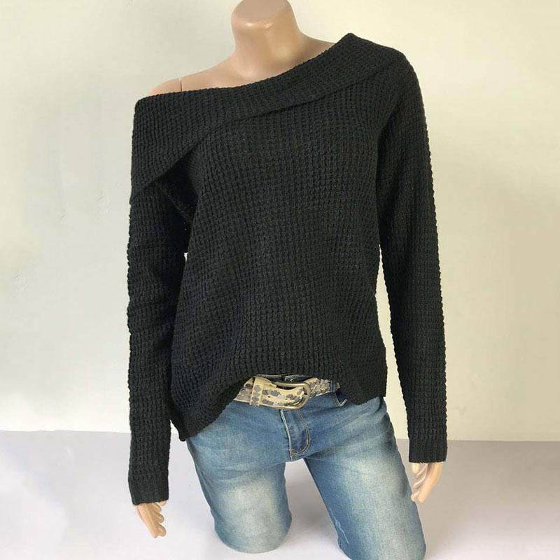 Pull Mailles Col Rabattu