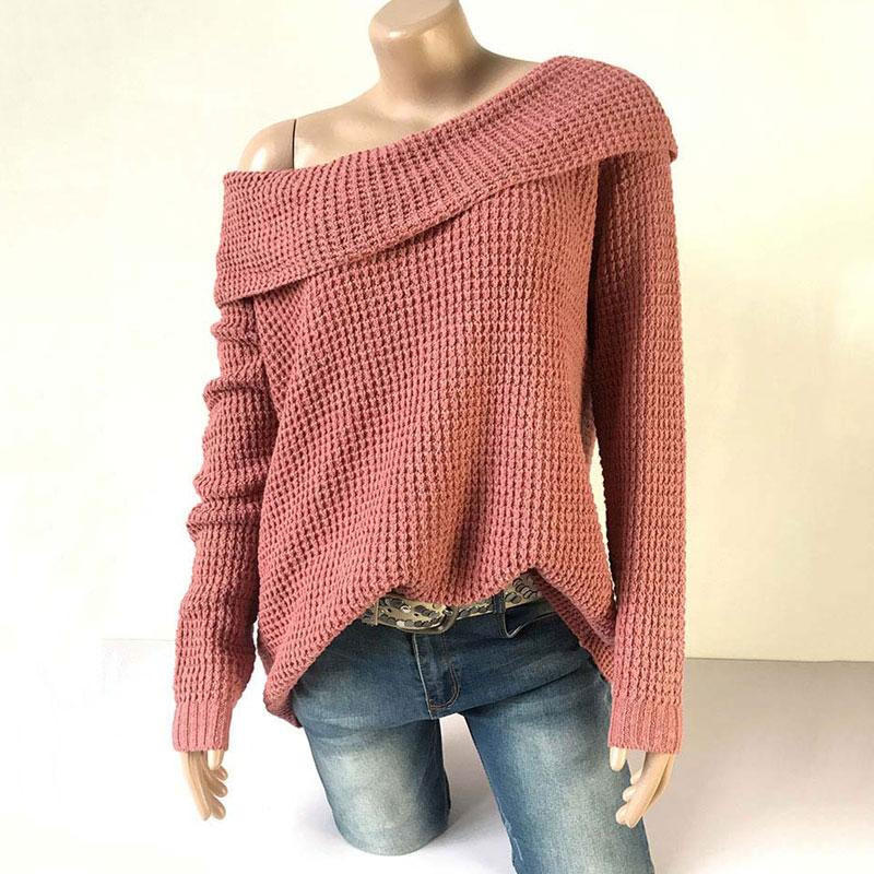 Pull Mailles Col Rabattu