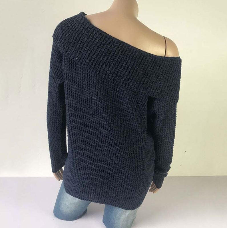 Pull Mailles Col Rabattu