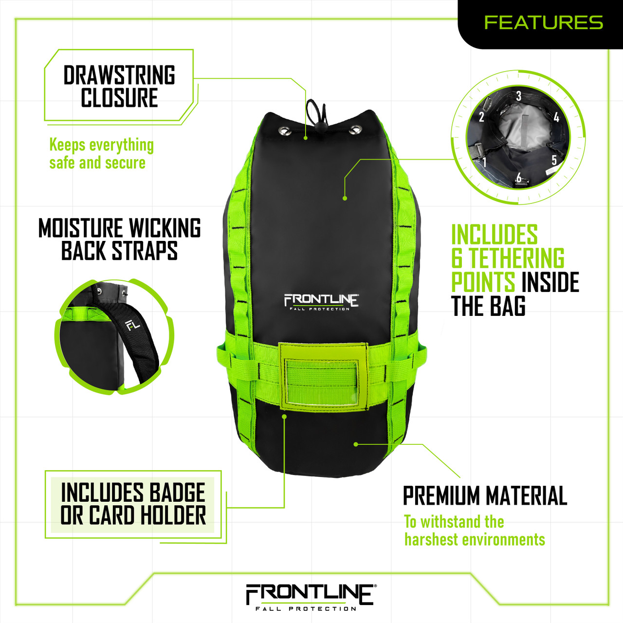Frontline MPBAG50 Fall Protection for Tools and Storage Vinyl Bag ...