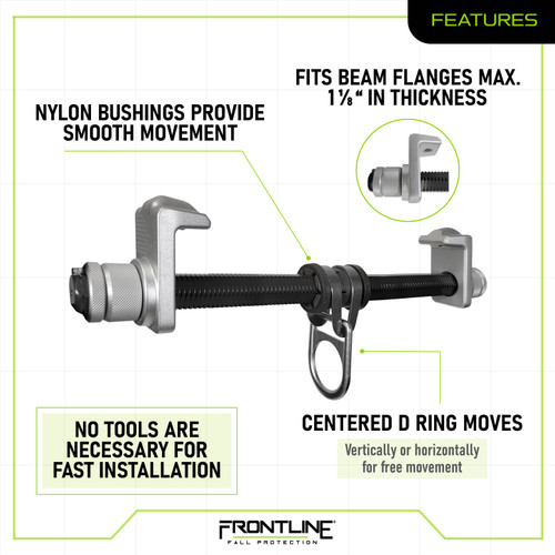 Frontline Aluminum I-Beam Slider Anchor - Frontline