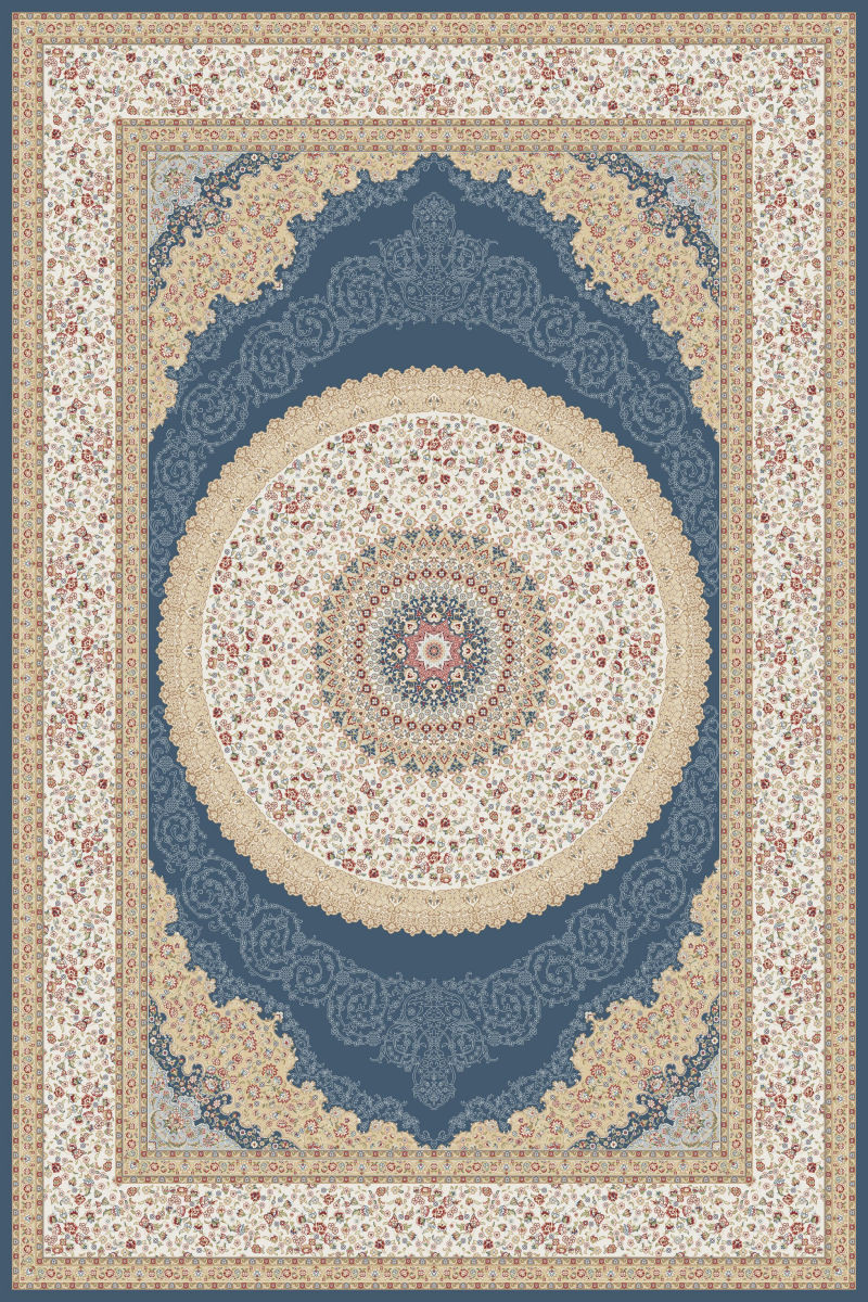Classic Rug Collection - 4608A BLUE CREAM - Furniture Expo