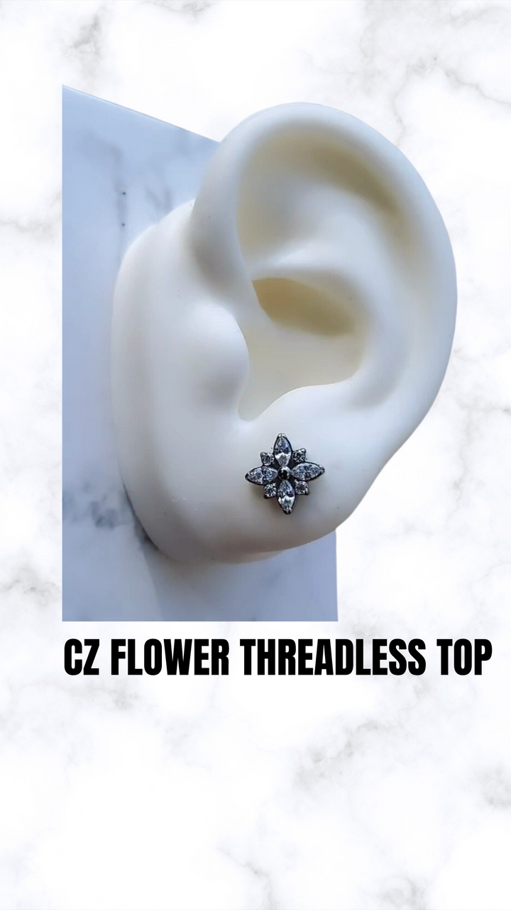 Threadless CZ Flower - Beverly Hills Body Jewelry