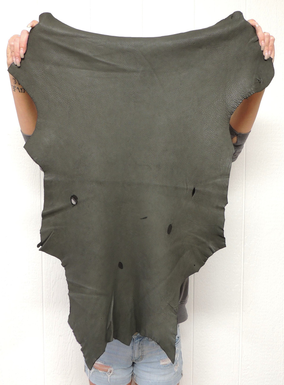 Full Grain CHARCOAL DEERSKIN Leather Hide for Native American Crafts ...