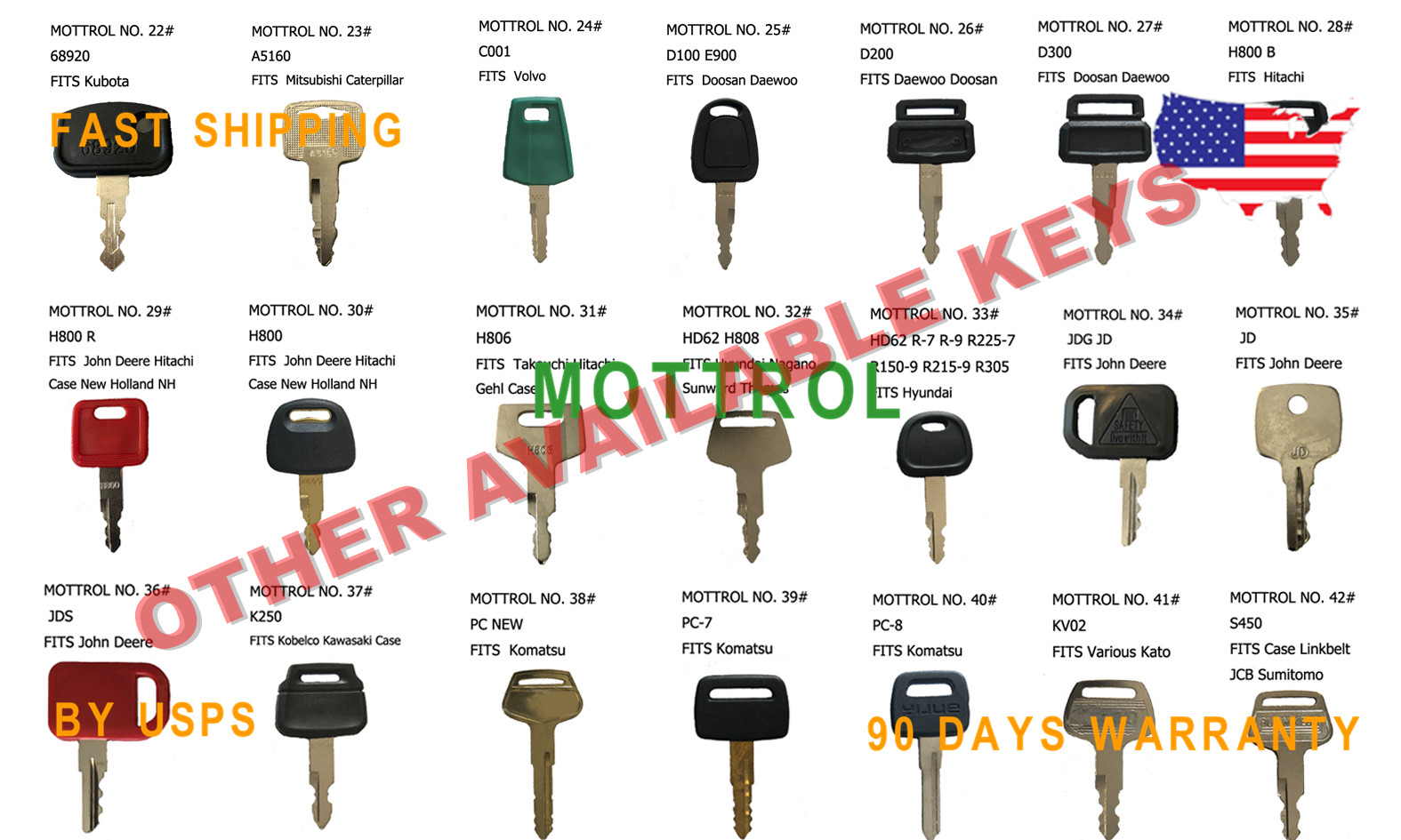 Set Of 4 CAT Keys - Caterpillar Heavy Equipment Key Set - MOTTROL ...