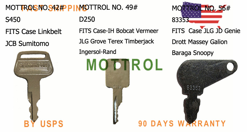 Set Of 3 Case-Bobcat Keys-Snoopy-Case Excavator-Case-Bobcat Equipment ...