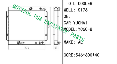 Oil Cooler Core Ass'y For YUCHAI YC60-8 - MOTTROL INTERNATIONAL INC.