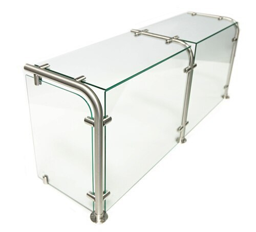 Round Top Shelf Sneeze Guard Post -Center