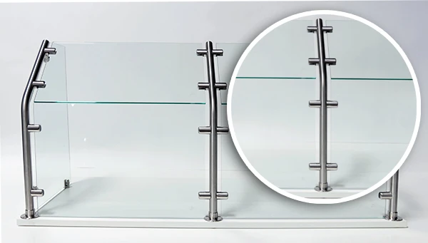Round Pass-Over 45 Sneeze Guard Post - Center