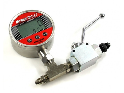 Nitrous Outlet 00-63016-8 -8AN Digital Inline Pressure Gauge & Shutoff ...