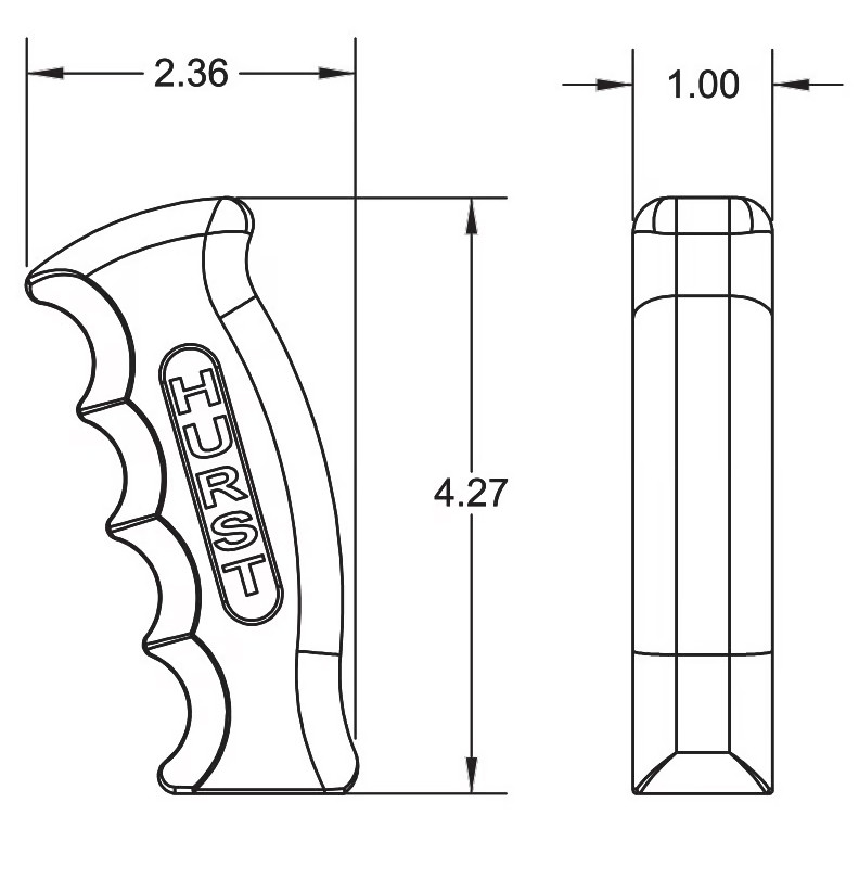 Hurst 1536210 Billet/Plus Universal Pistol Grip Shifter Handle with 12v ...