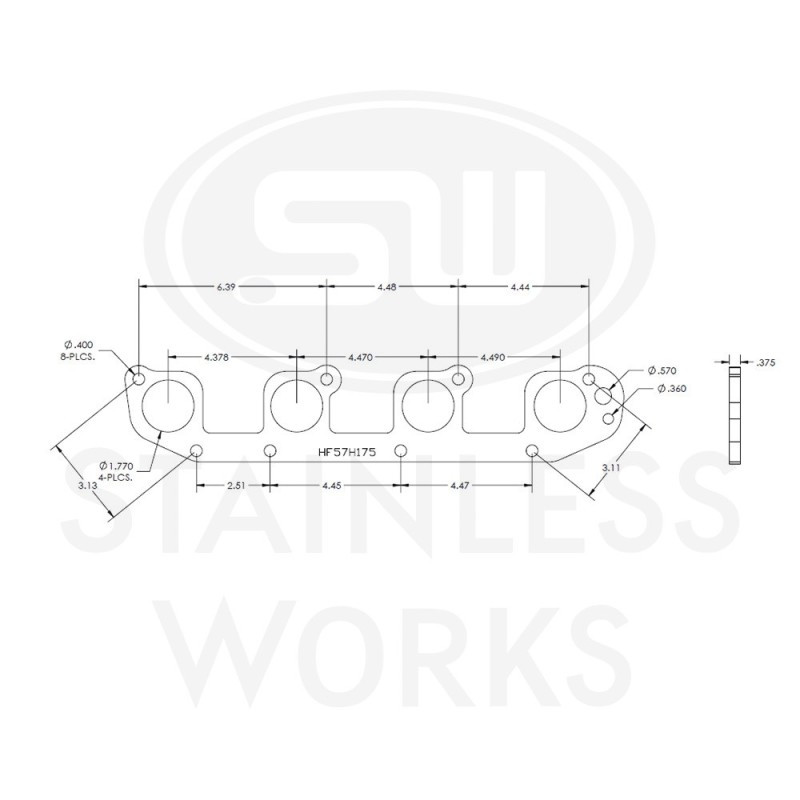 Stainless Works HF57H175 1-3/4" Round Port Header Flanges for Gen 3 ...