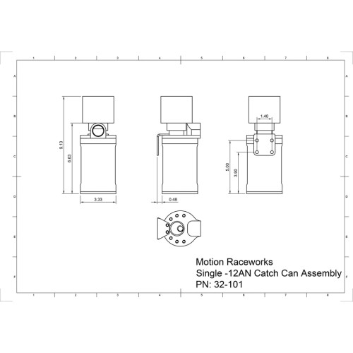 Motion Raceworks 32-101BLK Top Loader Billet Oil Catch Can Single -12 ...