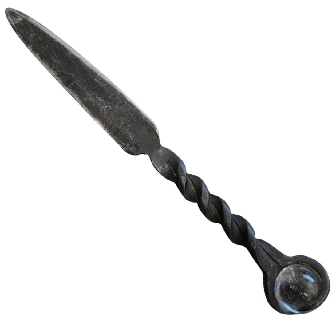 Handforged Railroad Spike Dagger with Marble