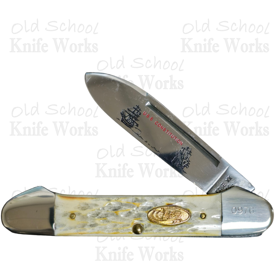 1985 Case Natural Bone Gunboat Set w/ Display
