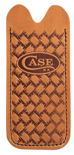 Case 41412 Leather Sheath Brown Embossed Herringbone & Case Logo