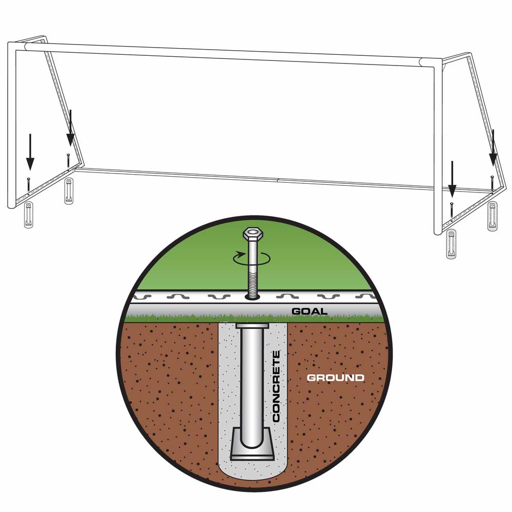 AGORA 4" Euro Pro Regulation Soccer Goal 8x24 ft