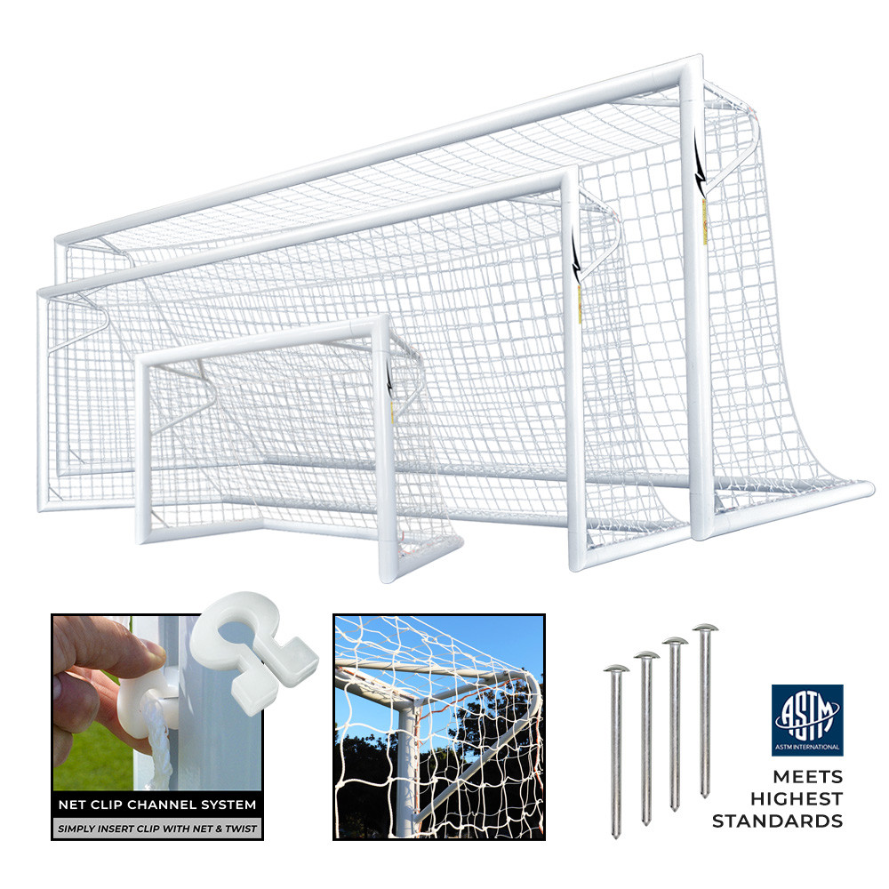 AGORA 4" Euro Pro Regulation Soccer Goal 8x24 ft