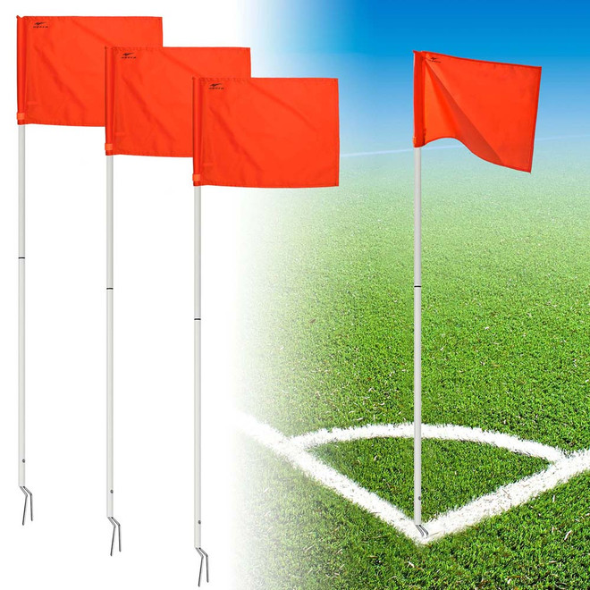 AGORA PVC Corner Flags with Dual Prong Spike - Set of 4