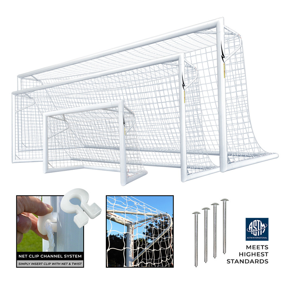AGORA 4" Euro Pro Regulation Soccer Goal 8x24 ft