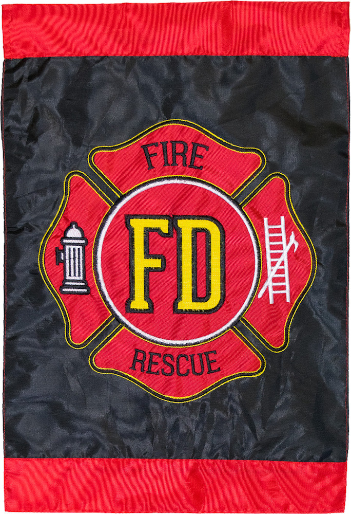 Fire Department Applique & Embroidered House Flag - Briarwood Lane ...