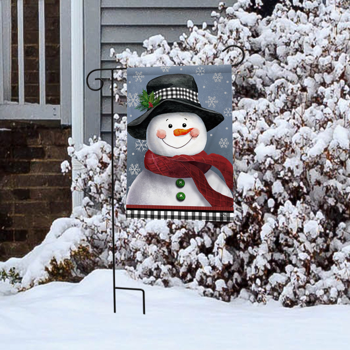 Smiling Snowman Garden Flag - Briarwood Lane- Wholesale Partners