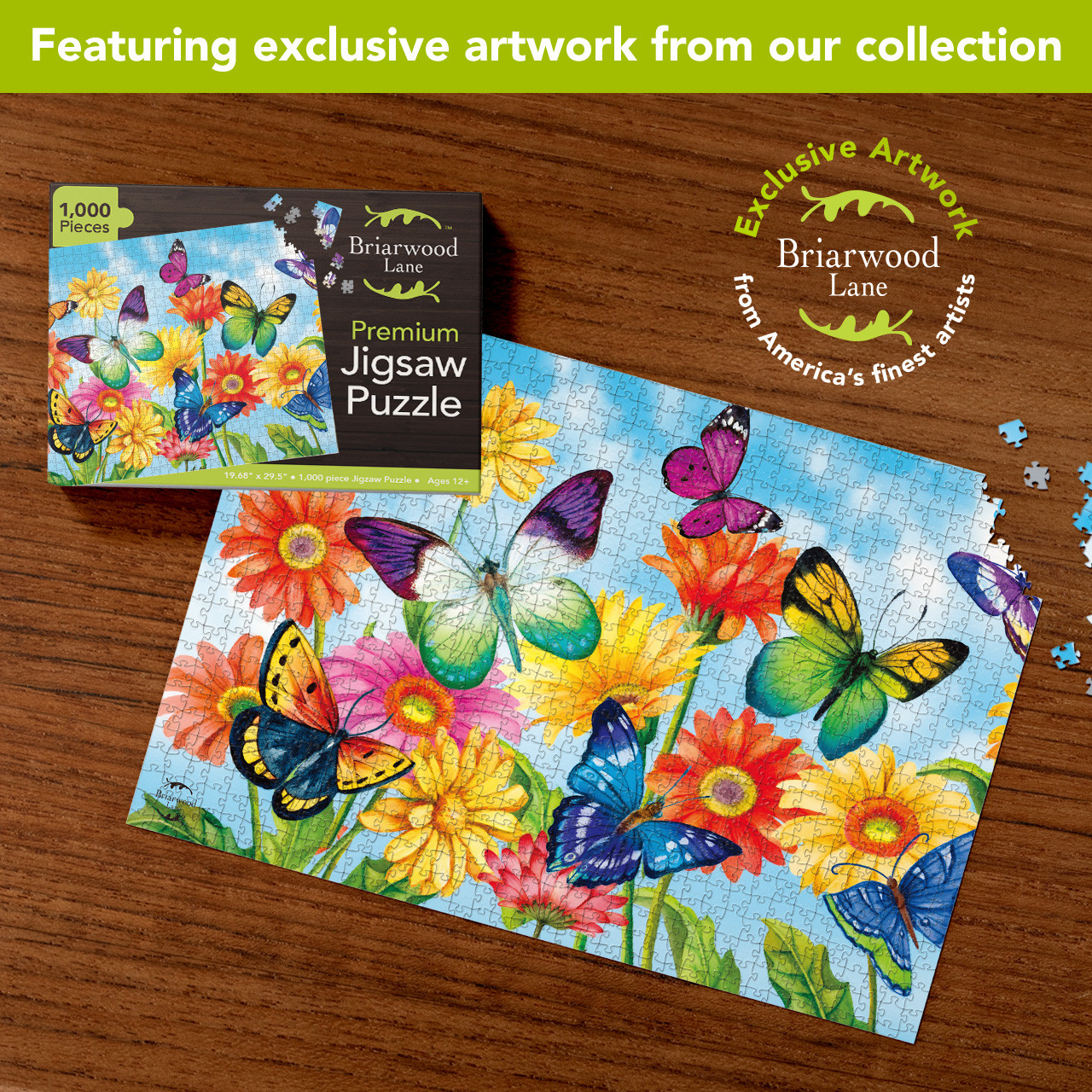 Fluttering Butterflies 1000 Piece Jigsaw Puzzle - Briarwood Lane ...