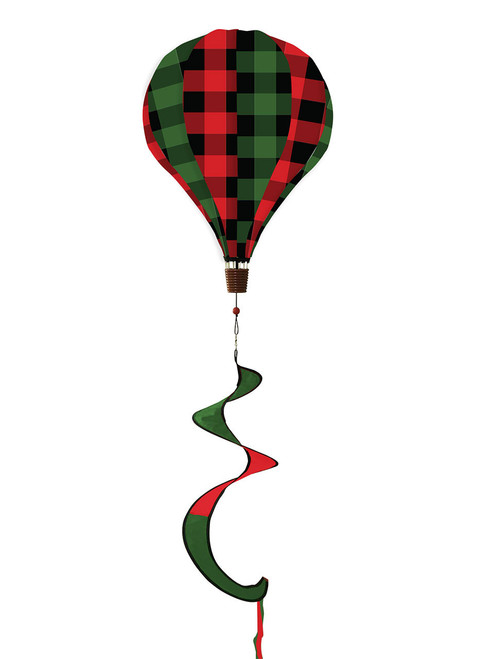 Green and Red Check Hot Air Balloon Spinner - Briarwood Lane- Wholesale ...