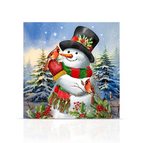 Winter Friends Snowman Medium LED Canvas Art - Briarwood Lane ...