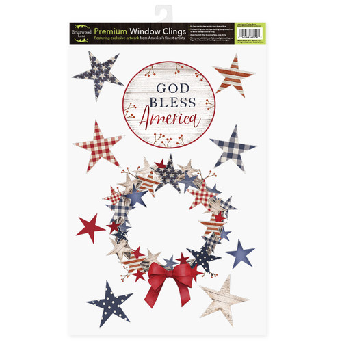 American Wreath Window Clings - Briarwood Lane- Wholesale Partners