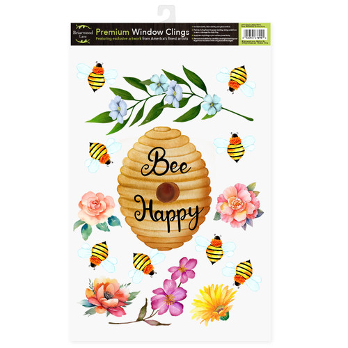 Happy Beehive Window Clings - Briarwood Lane- Wholesale Partners