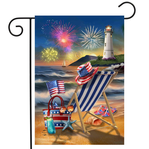 Oceanside Fireworks Garden Flag - Briarwood Lane- Wholesale Partners