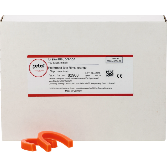 Preformed bite rims Pack of 100 pieces orange, medium - Odonto