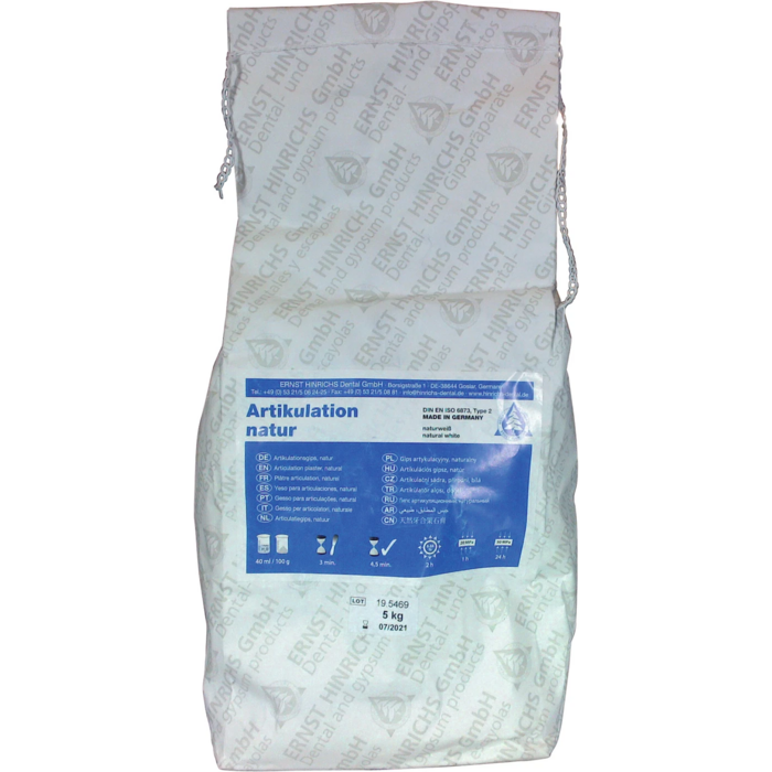 Articulating plaster - natural Bag 5 kg articulation plaster - Odonto