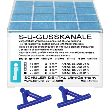S-U cast channels Pack of 100 pieces straight, 20 mm, Ø 5 mm - Odonto