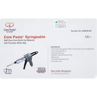 Core Paste refill kit 50 g patron hvit med fluorid, tilbehør - Odonto