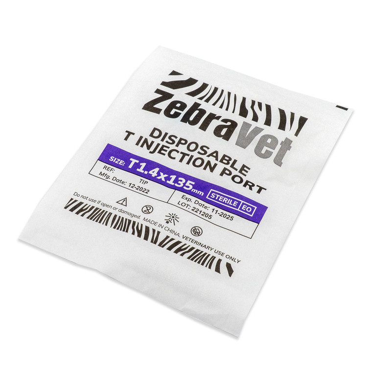 T Injection Port 1.4mm x 135mm Extension - ZebraVet
