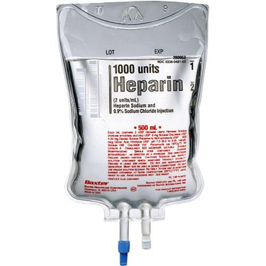Baxter Intravenous Fluids - Heparin in Saline 0.9% 500ml - ZebraVet