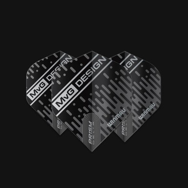 Winmau MvG Prism Delta Dart Flights - No2 (Standard) - Black & Grey