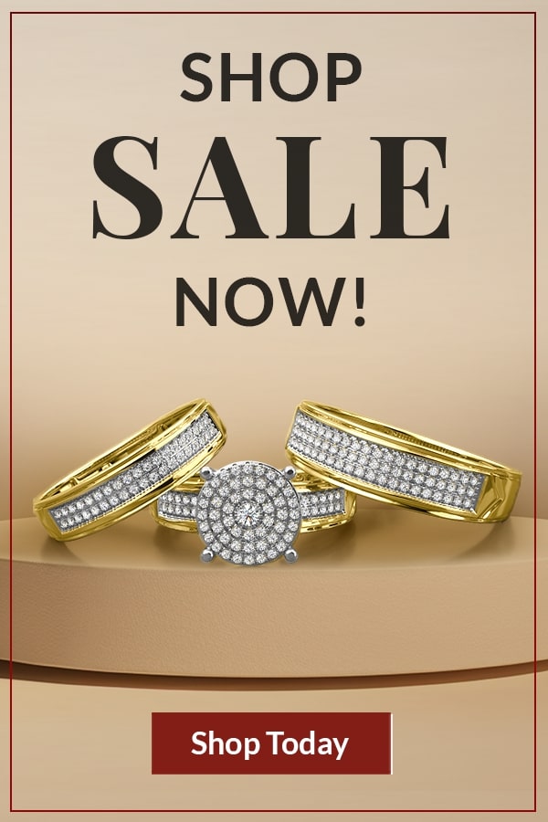 Matching Trio Wedding Ring Sets - Real Gold and Diamonds | My Trio Rings