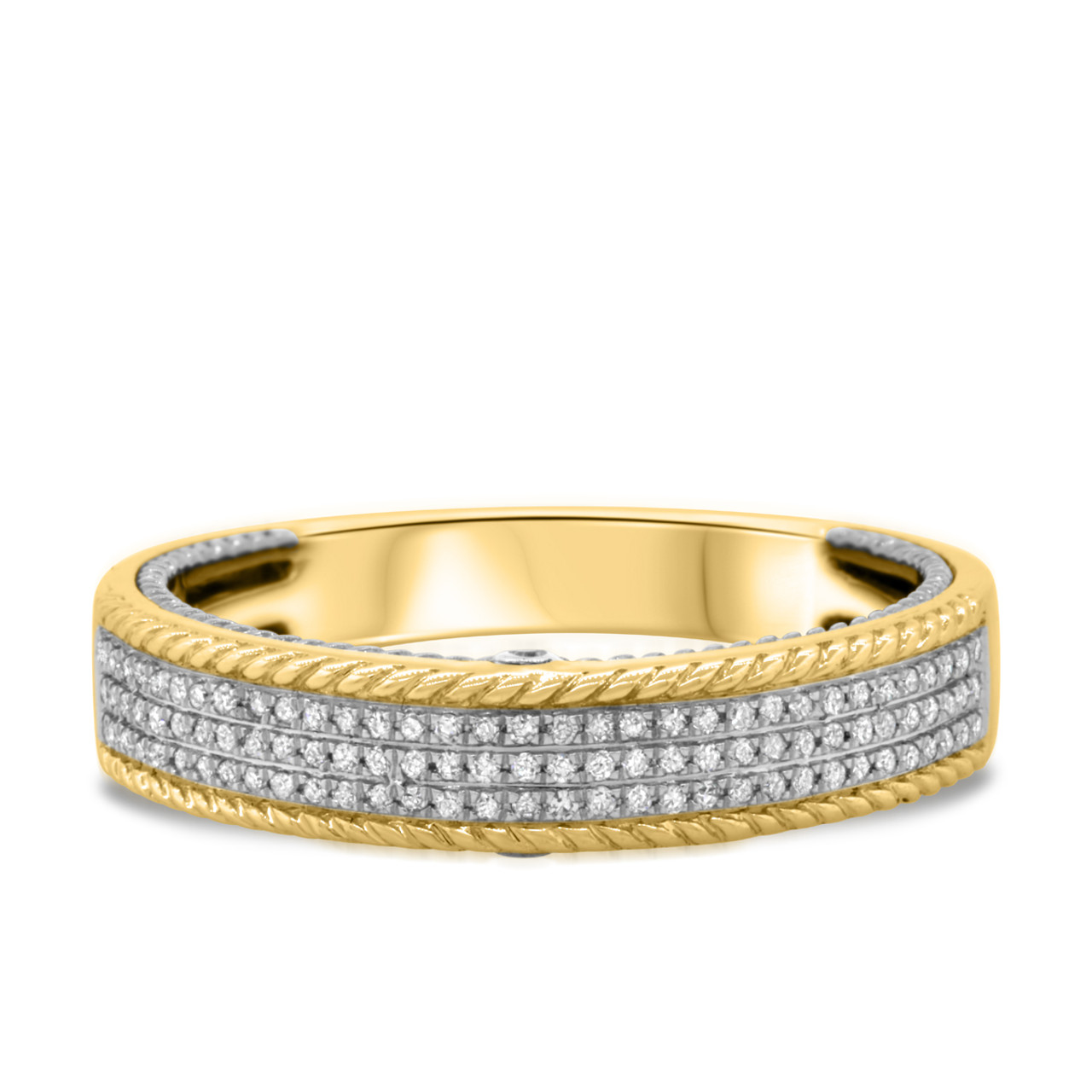 Affiance 1 2 Ct Tw Same Sex Mens Band Set 14k Yellow Gold My Trio Rings