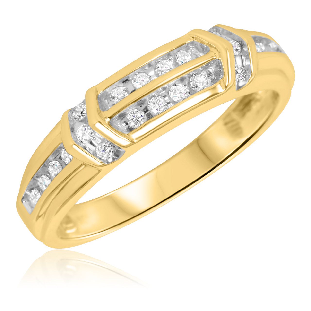 Bexley 5 8 Ct Tw Same Sex Mens Band Set 14k Yellow Gold My Trio Rings