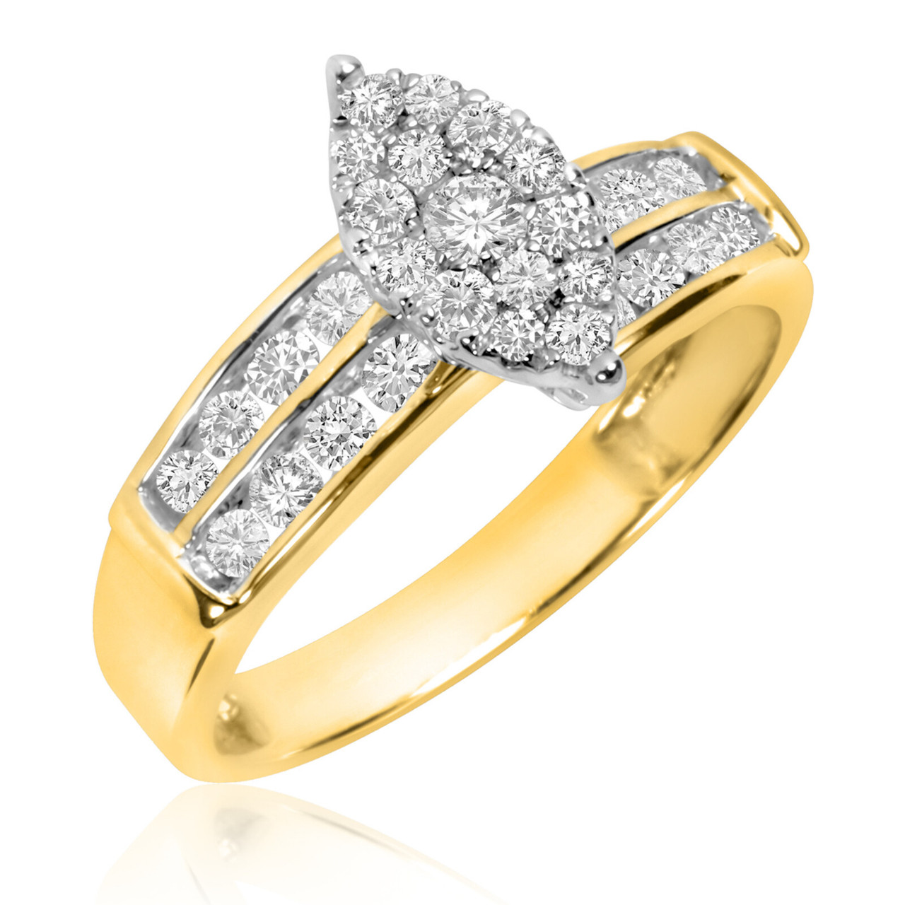 Marquis Nomadic 1 ct tw. Fancy Cluster Bridal Set 14K Yellow Gold - My ...